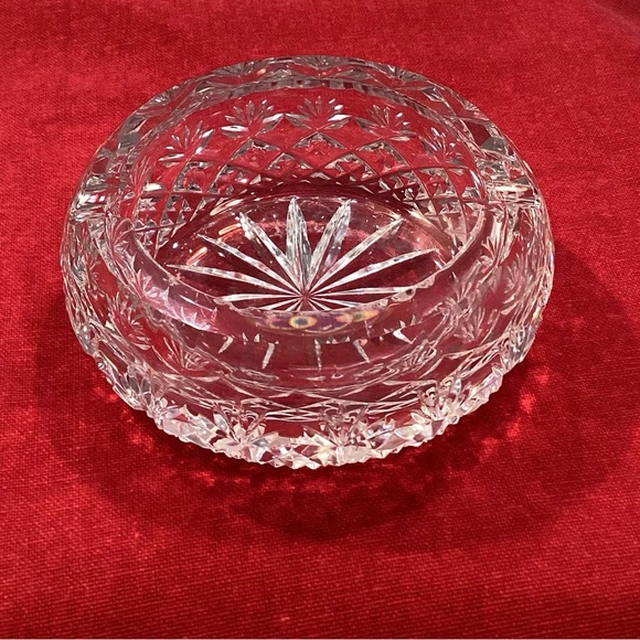 Accents | Vintage Solid Heavy Glass Ashtray Beautiful Cut Glass Design ...